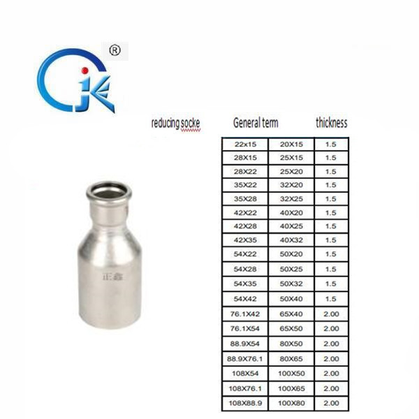 Eco Friendly Stainless Steel Press Fittings DN22 Socket Pipe Fitting
